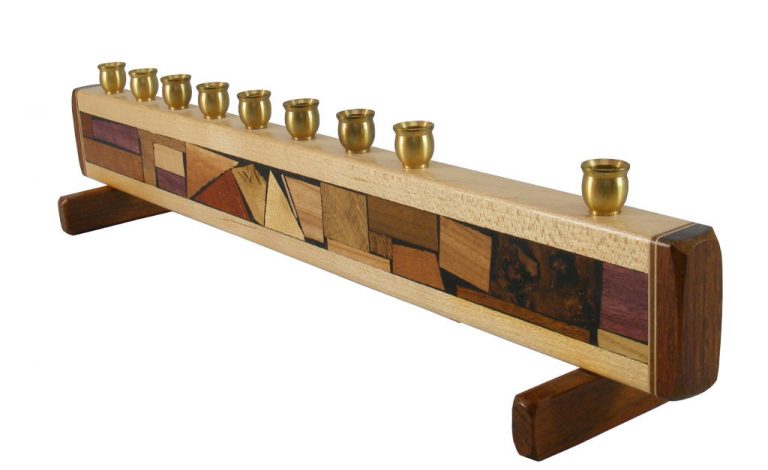 Hanukkah Menorah - Mosaic Strip Hanukiah - Modern Decorative Chanukkah ...