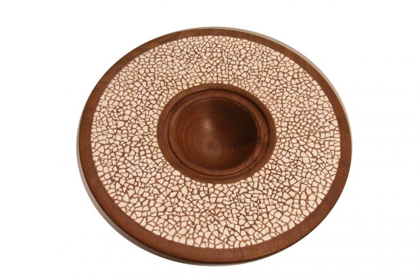 Wide Rimmed Bowl-Eggshell Wide Rim Bowl-Eggshell Textured Bowl-Wood Art