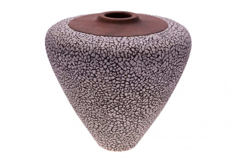 Designer Wooden Vase- Elegant Eggshell-Home Decor
