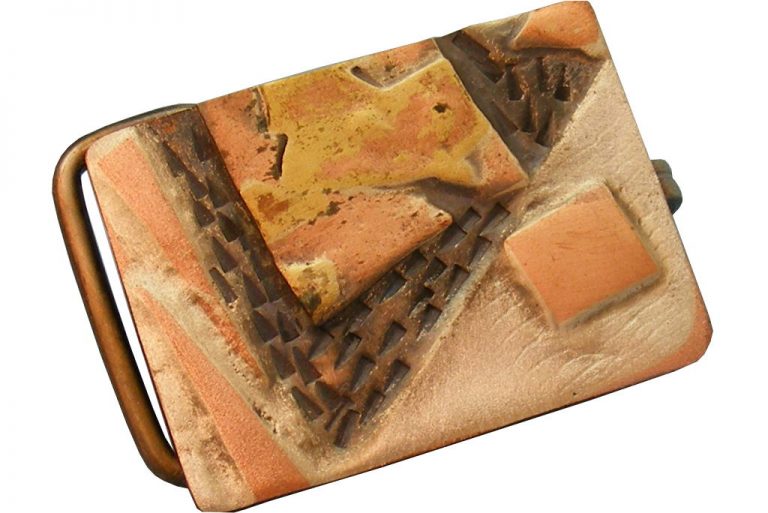 Snap On Belt Buckle- Tri Metals-Small Designer Belt Buckle