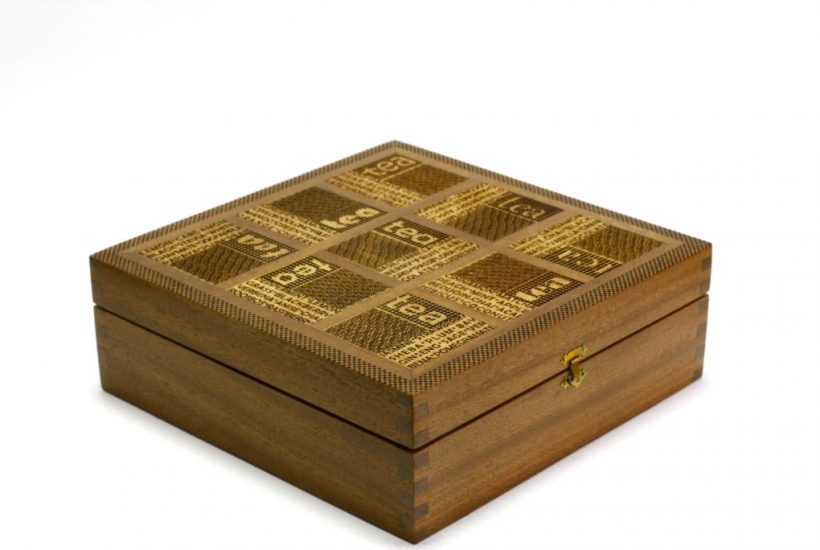 Etched Wood Tea Box-Solid Wood Tea Box-Designer Tea Box