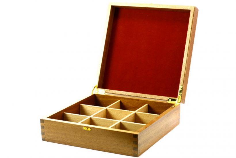 Etched Wood Tea Box-Solid Wood Tea Box-Designer Tea Box